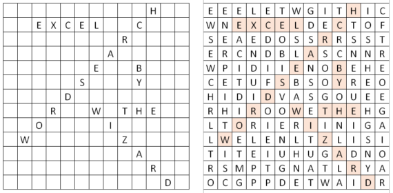 Excel wordsearch creator | Wizard of Excel